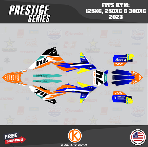 Graphics Kit for KTM 2-stroke 125XC, 250XC & 300XC 2023 Prestige-Orange ...