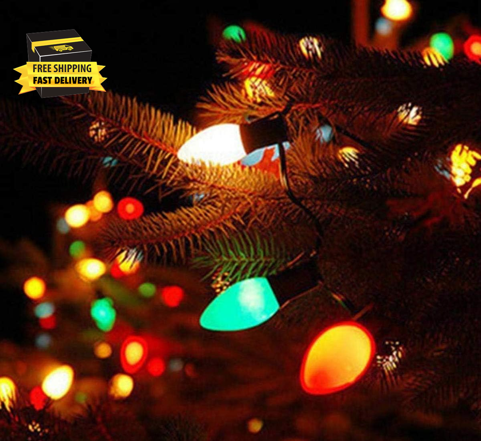 C7 Christmas Lights(25Ft) 5 Multi-Color Outdoor&Indoor Ceramic String ...