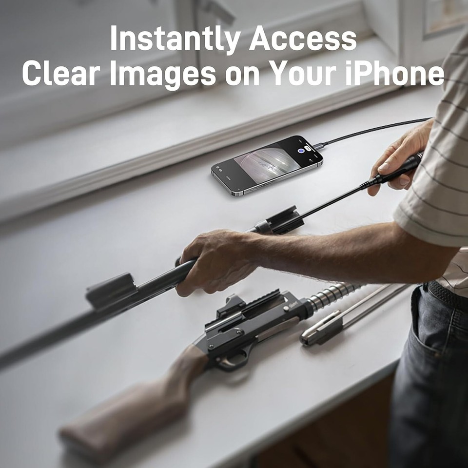 Teslong USB C 45inch Flexible Rifle Borescope Gun Cleaning Camera Fits ...