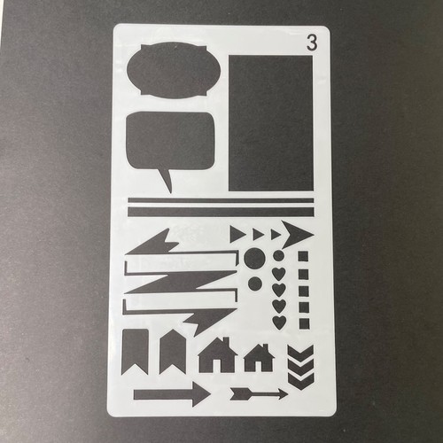 Reusable Art Planner Stencil Speech Bubbles Flags Checklist mq Mixed ...