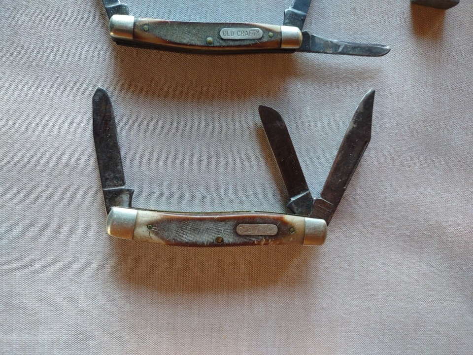 4 Vintage Old Timer Pocket Knives Old Crafty, Old Timer, Case ...