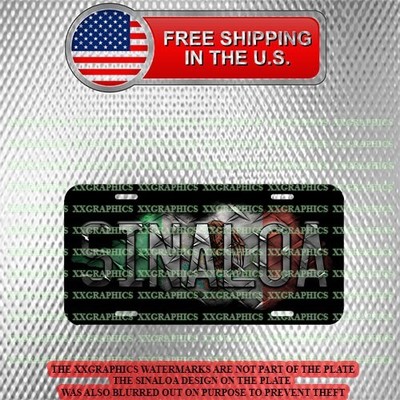 Sinaloa Mexico Name Aluminum License Plate Tag MX SIN Diamond Plate ...