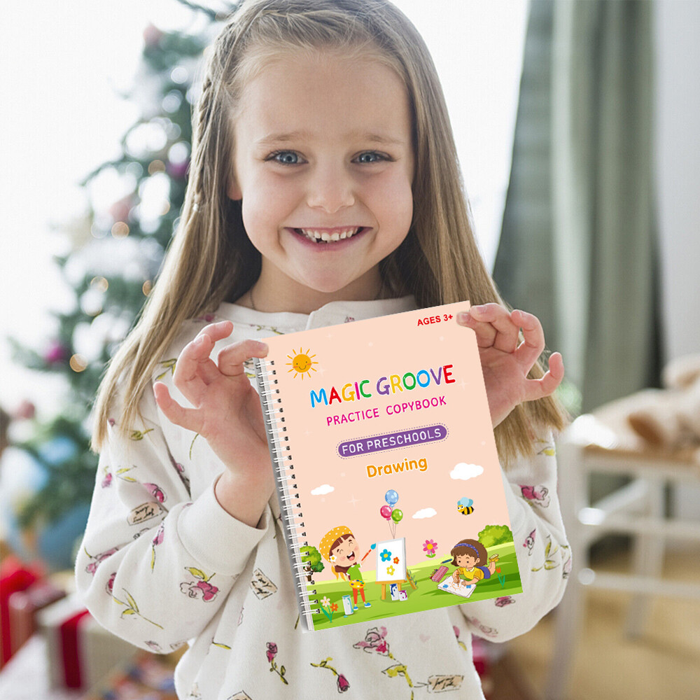 4 Copys Kids Magic Handwriting Copybook Reused Groove Practice ...