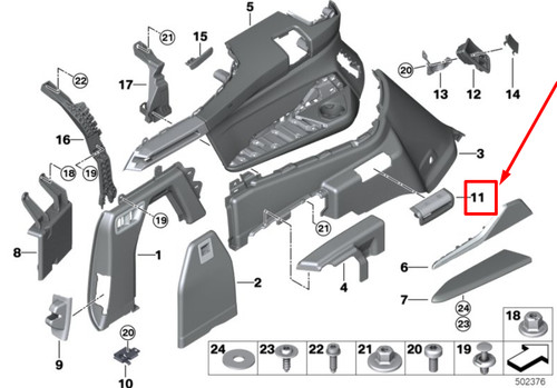 NEW BMW X7 G07 LEFT LASHING EYE COVER 51479495501 9495501 ORIGINAL | eBay