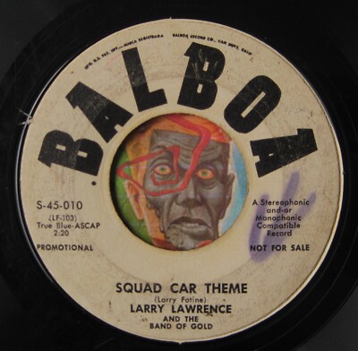 HEAR Larry Lawrence 45 Squad Car Theme Jug-A-Roo tittyshaker R&B ...