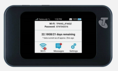 Telstra 4G 4GX Wi-Fi Mobile HOTSPOT MF985T Broadband 2.4" Screen Upto ...