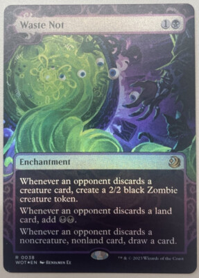 mtg magic waste not FOIL extended borderless ENGLISH Rien n'est jamais ...