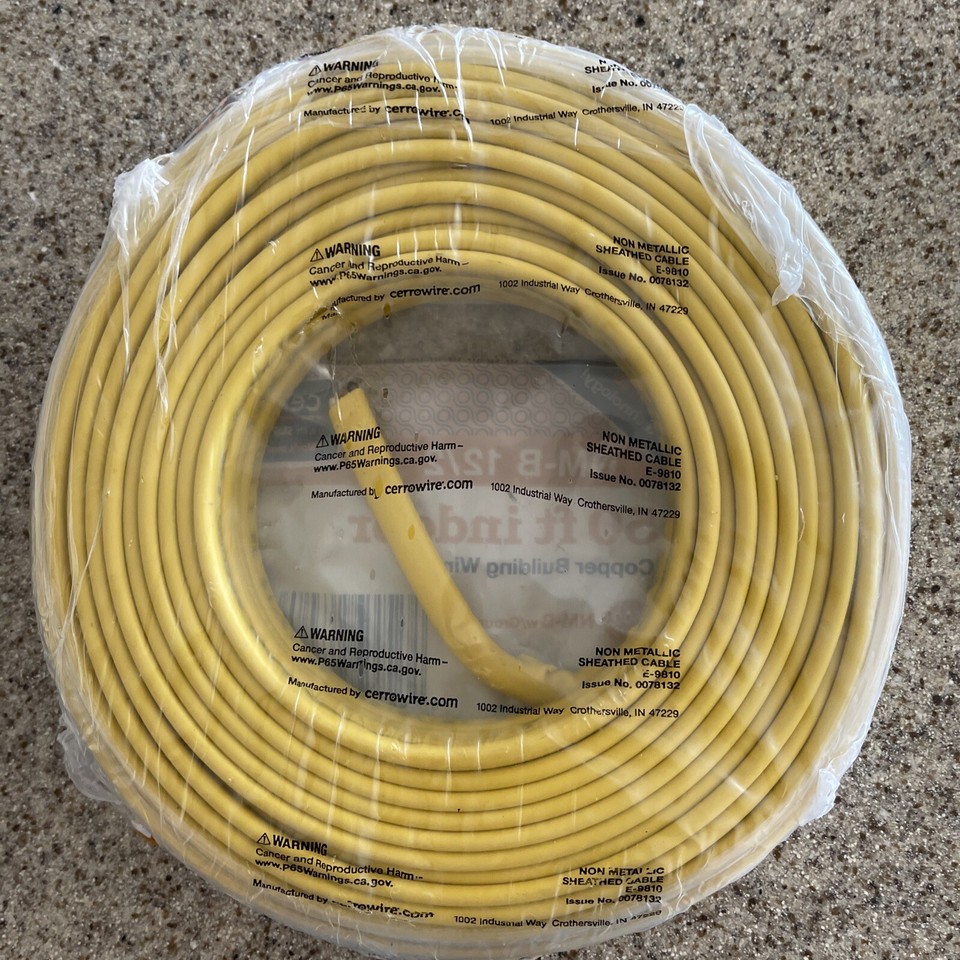 CERRO MAX COPPER BUILDING WIRE 50FT. NM-B 12/2 WITH GROUND YELLOW ...
