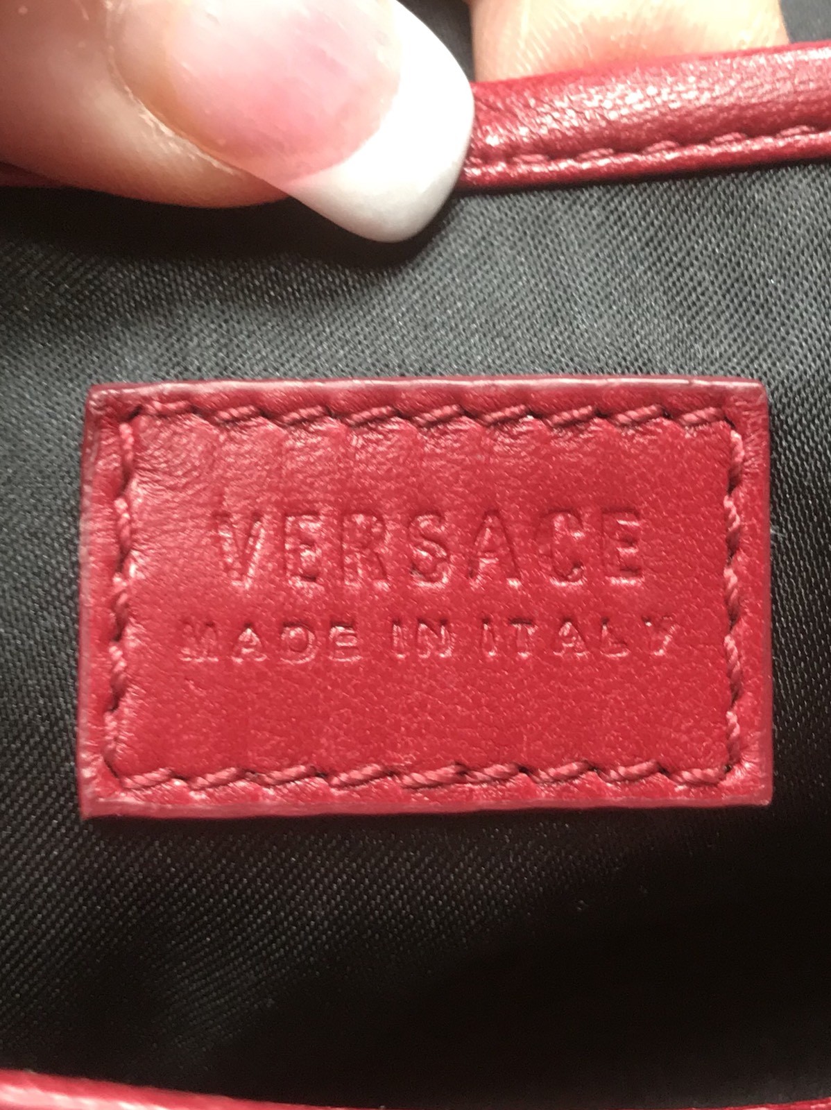 RARE VERSACE Red Leather, GOLD Chain MEDUSA PALAZZO Handbag + RECEIPT ...