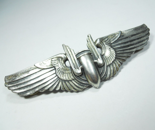 WW2 WWII ARMY MILITARY AIR FORCE AIR GUNNER WINGS STERLING SILVER 925 ...