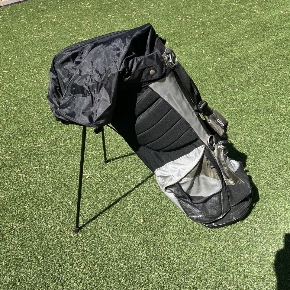 OGIO Golf Stand Bag Dual Strap Carry Woode 8 Way Black Gray With Rain ...