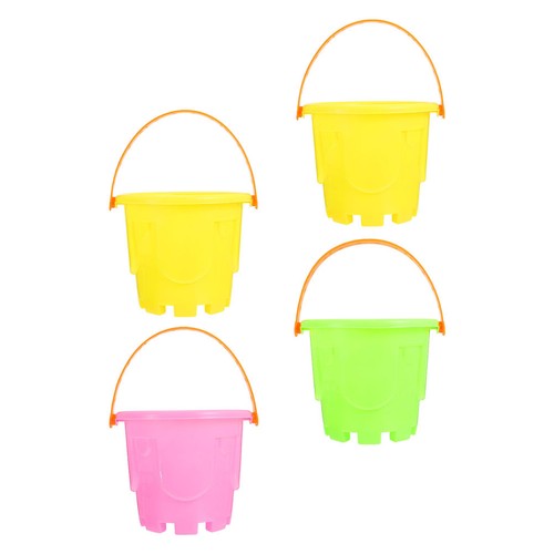 4 Pcs Kids Mini Plastic Beach Bucket Toy Set Child Sand Bucket Toys ...