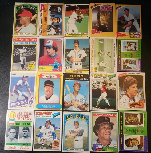 Lot (20) MLB HOF Baseball Cards 1970s–1980s Poor Condition Filler B44 ...