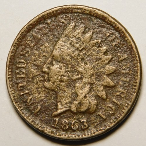 1863 Indian Head Cent Penny Cooper Nickel (C/N) "Actual Coin Pictured ...