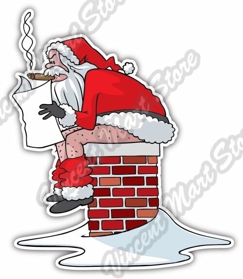 Bad Santa Poop Chimney Merry Christmas Joke Car Bumper Vinyl Sticker ...