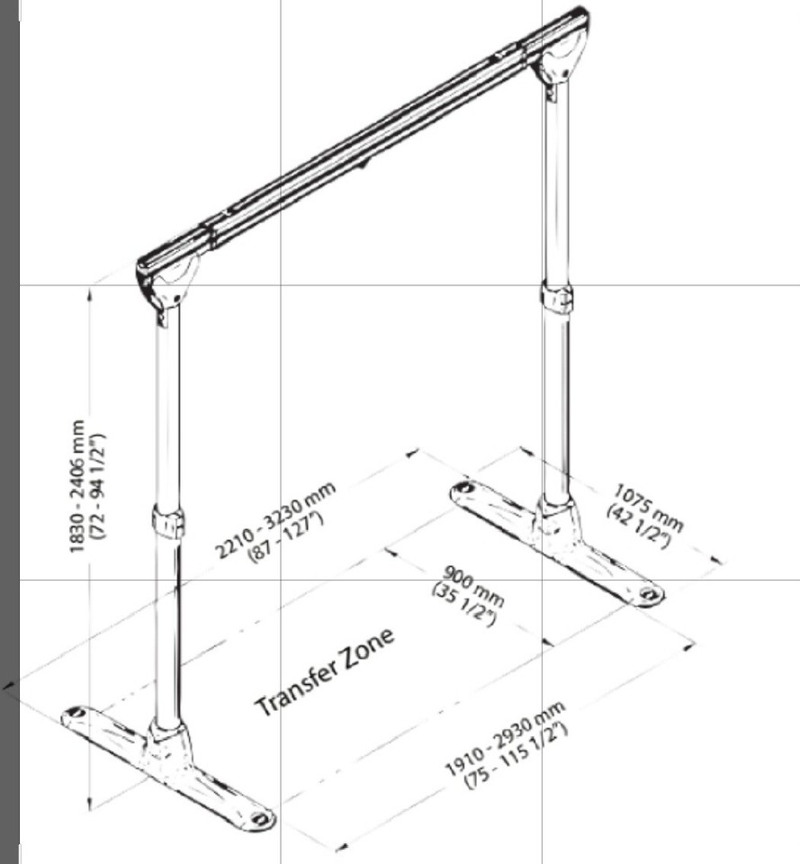 JOERNS HEALTHCARE EASYTRACK FS PORTABLE OVERHEAD TRACK SYSTEM VAT ...