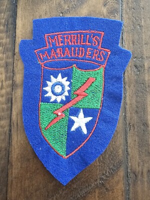 WWII US Army Merrills Marauders Theater Made On Blue Wool Patch L@@K ...