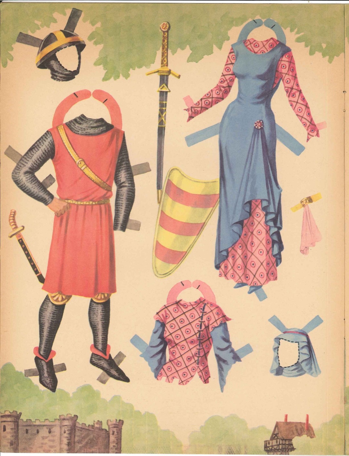 VINTAGE UNCUT 1940S Robin Hood MARIAN PAPER DOLL LASER REPRO~LO PR~HI ...