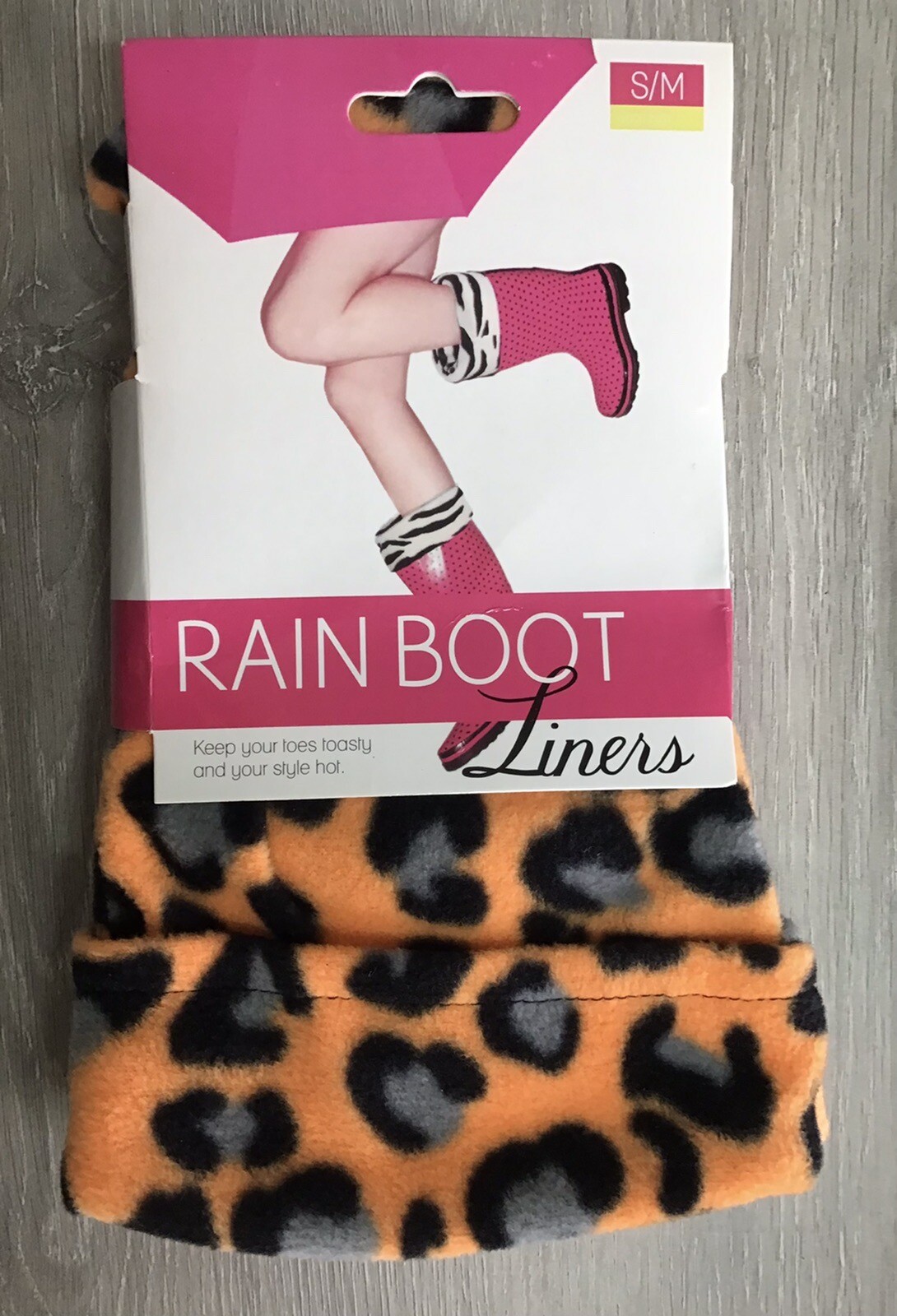 BLUE STAR RAIN BOOT LINERS ORANGE LEOPARD PRINT SZ S/M (shoe size 5-7 ...