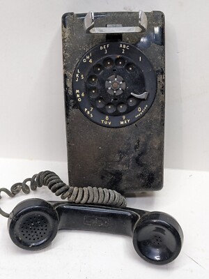 Western Electric Bell System Model 554 Wall Mount Rotary Dial Phone ...
