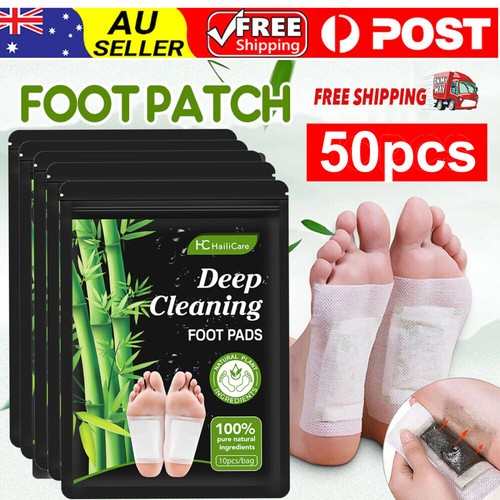 50Pack Detox Foot Patches Pads Natural plant Toxin Removal 100 Sticky ...