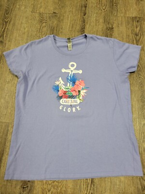 Carnival GLORY Anchor Tropical Flowers Women's Lavendar TShirt Size XL ...