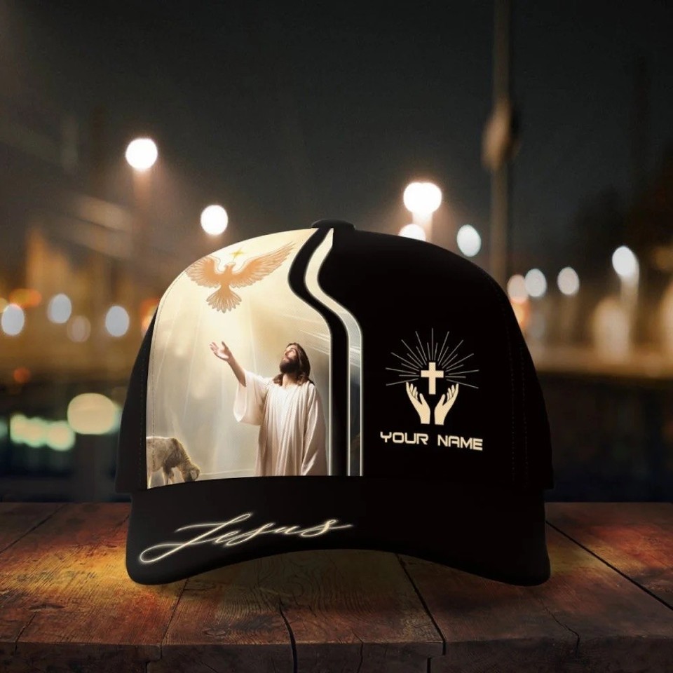 Custom Name Jesus Christ Hat Holy Spirit Dove Lamb Of God Religious ...