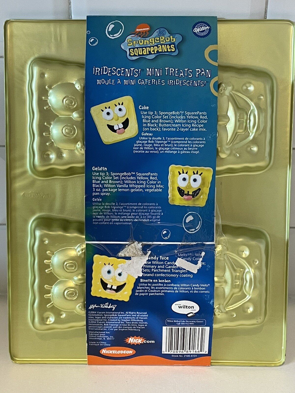 Wilton Iridescent Spongebob Squarepants Mini Cake Pan or Jello Treat ...