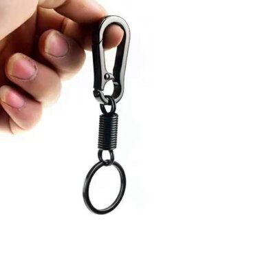 Metal Black Carabiner Clip Spring Keychain Key Holder Hook Man Key Ring ...