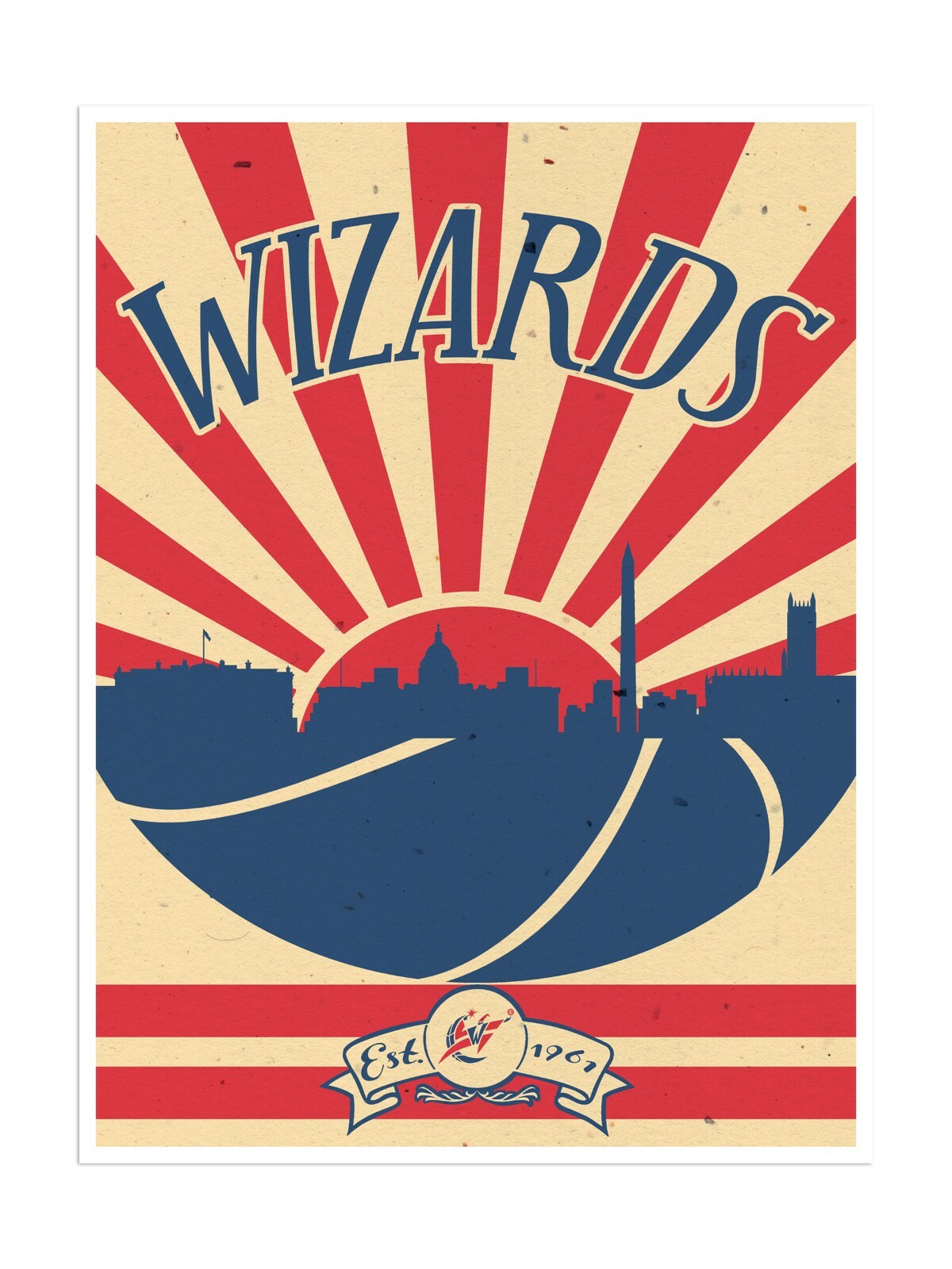 Washington Wizards Poster Sunset Design Art Print Man Cave Decor 12x16 ...