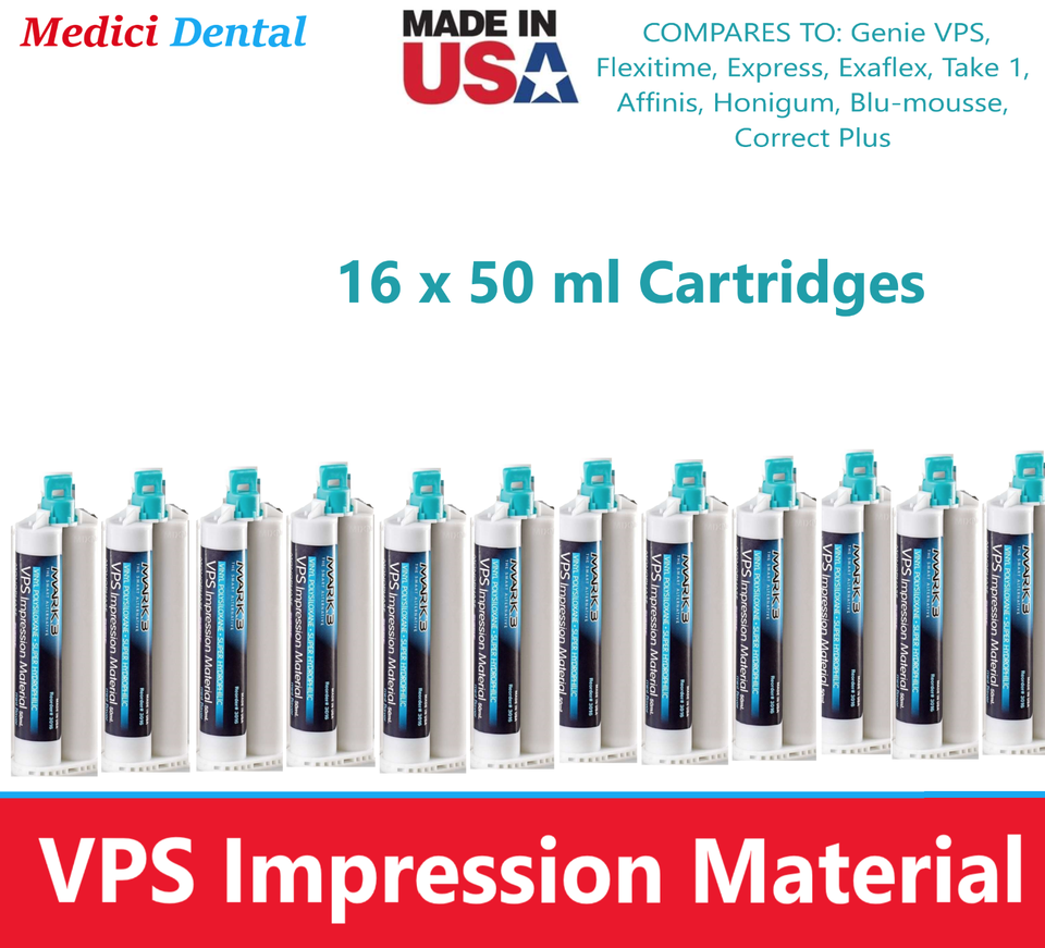 Dental MEDIUM BODY REGULAR SET VPS Impression Material PVS 50ML, 1-16 ...