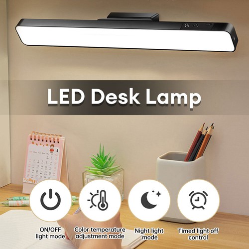 Magnetic LED Desk Light Study Lamp USB Touch Dimmable Reading ...