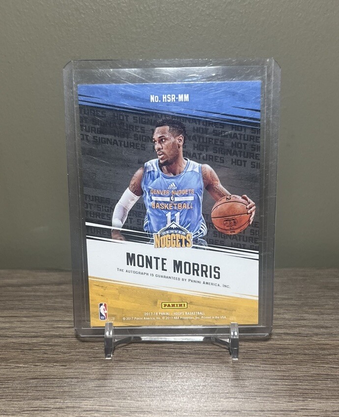2017-18 Panini NBA Hoops - Hot Signatures Rookies Monte Morris RC Auto ...