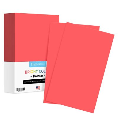 8.5 x 14 Light Red Bright Color Paper, Legal Size, 24lb Bond, 500 ...