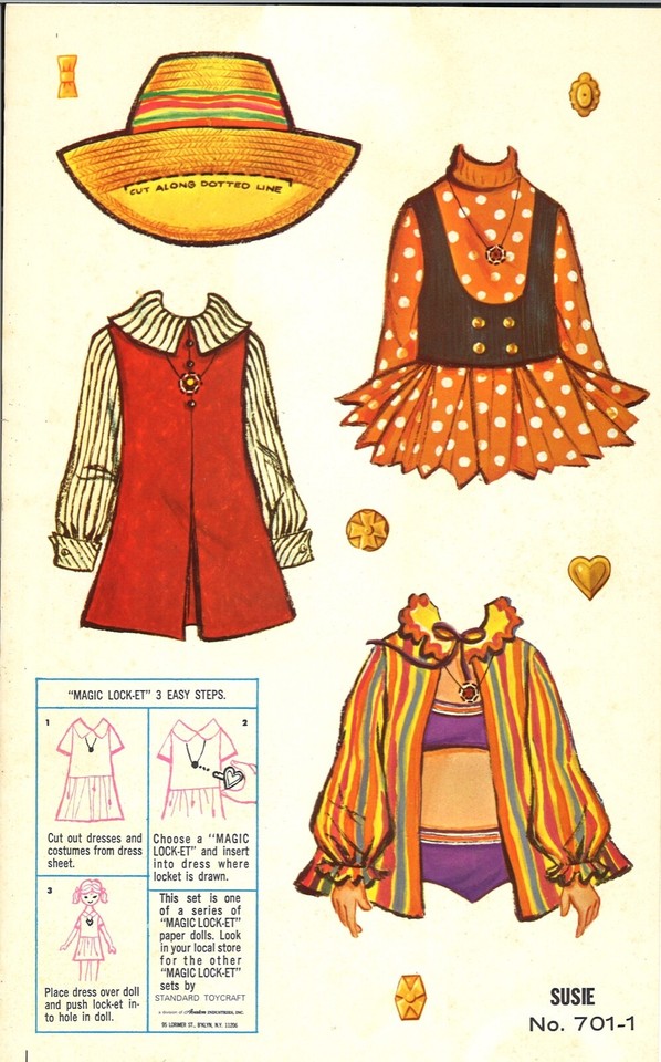 VINTAGE UNCUT 1960s MAGIC SUSIE PAPER DOLL RARE HD LASER REPRODUCTION ...