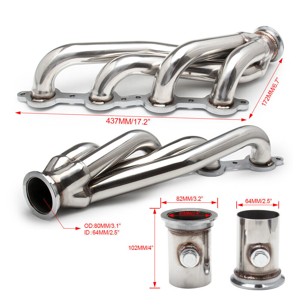 Conversion Swap Kit Turbo Truck Headers Fits For Chevy GMC LS1 LS2 LS3 ...