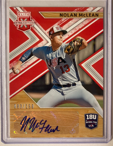 Nolan McLean AUTO~RC #/150 Elite Extra Edition Red 2019 Rookie Autograph SP Mets | eBay