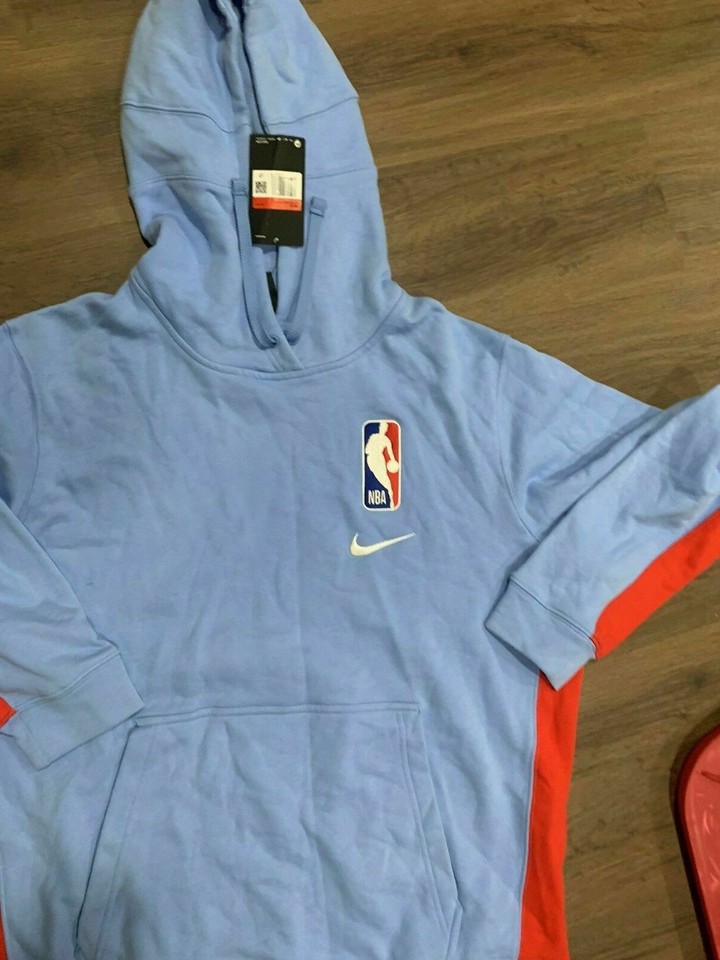 NIKE NBA LOGO PE Court side blue HOODIE MENS SIze Large NWT CI1749-448 ...