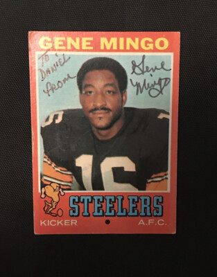 GENE MINGO 1971 TOPPS SIGNED AUTOGRAPHED CARD #227 PITTSBURGH STEELERS ...