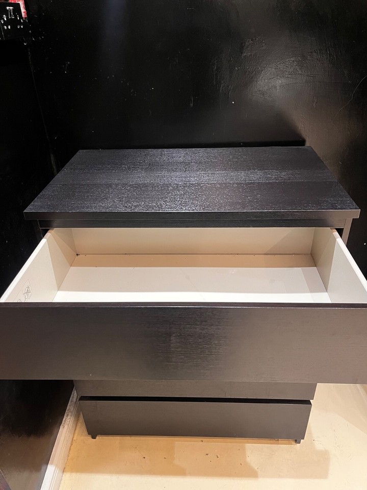 IKEA Malm Chest of 4 Drawers, Black-Brown, 80x100cm - Pre Owned | eBay UK