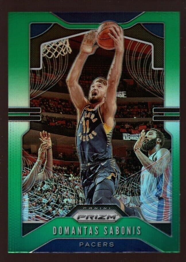 DOMANTAS SABONIS PACERS MINT PRIZMS GREEN REFRACTOR 2019-20 PANINI ...