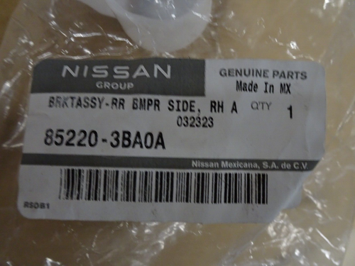 NEW OEM 2012-2019 NISSAN Versa Passenger Rear Bumper Bracket 85220 ...