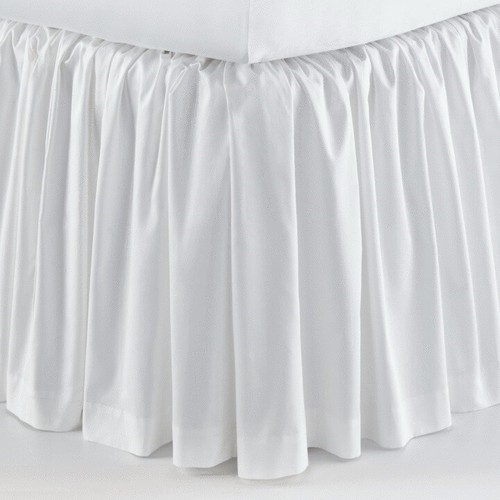 700 TC Cotton - White Solid Gathered Dust Ruffle Bed Skirt - Split ...