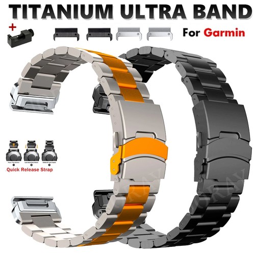 Titanium Quick Metal Watch Band Strap For Garmin Fenix 5X 7X 6X Pro 3 ...