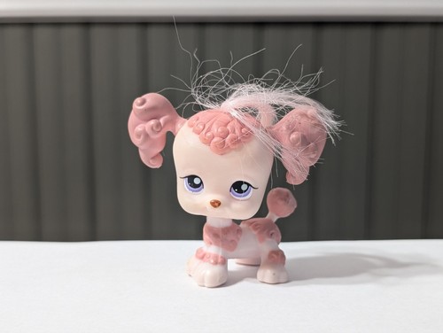 Littlest Pet Shop #225 French Poodle Pink Hair LPS Hasbro 2004 Purple ...
