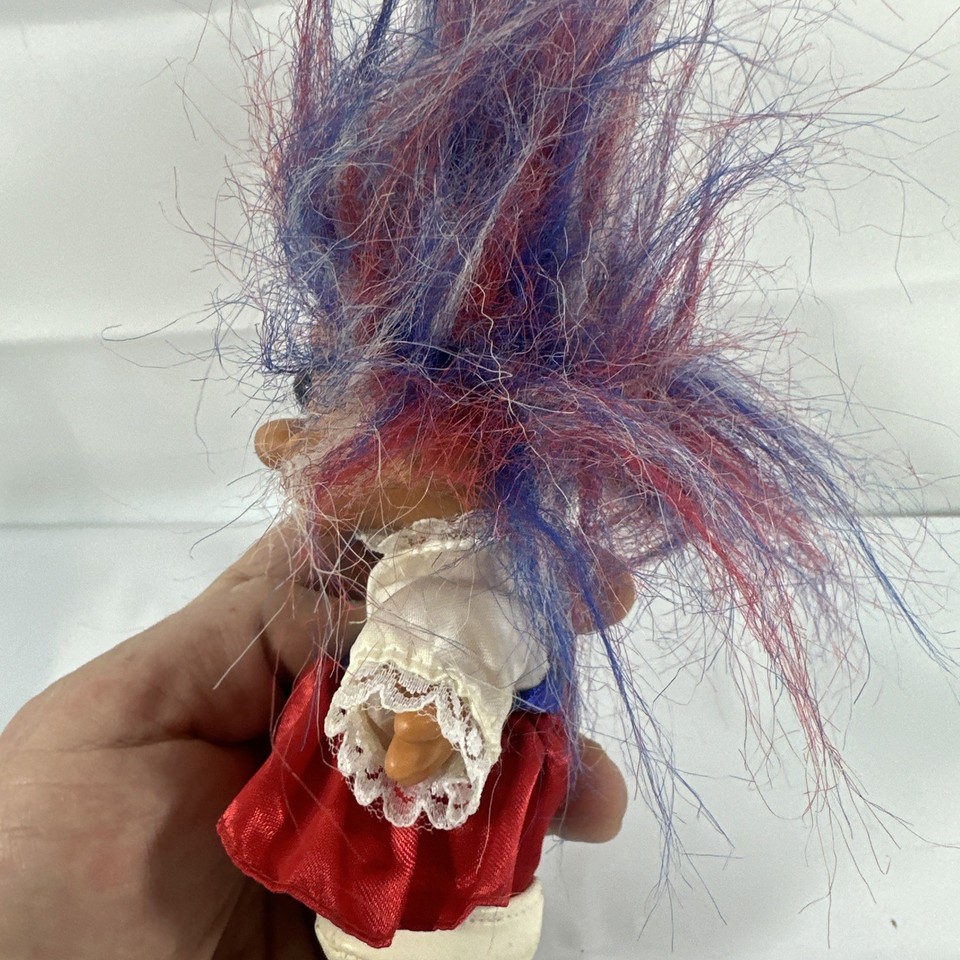 Troll Doll Russ Vintage America Troll Red White and Blue Hair American ...