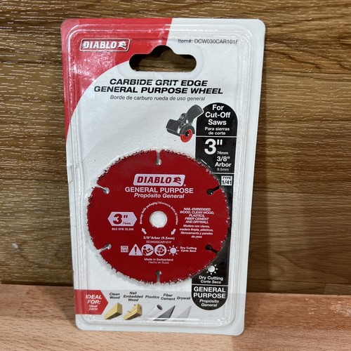 DIABLO - 3 in. Carbide Grit Multi-Material Cut-Off Wheel DCW030CAR101F ...