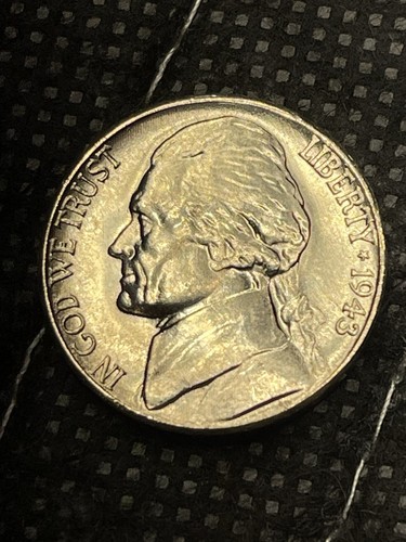 1943-S 5c Uncirculated U.S. Jefferson WW2 Emergency Silver Issue Nickel ...