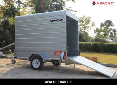 EX Demo 7X4 Box Trailer with Rear Loading Ramp High Roof Box Trailer ...