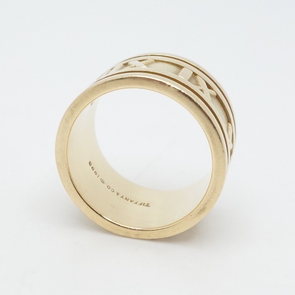1995 Tiffany & Co. Atlas 18K Yellow Gold 12mm Wide Band Ring 6 | eBay